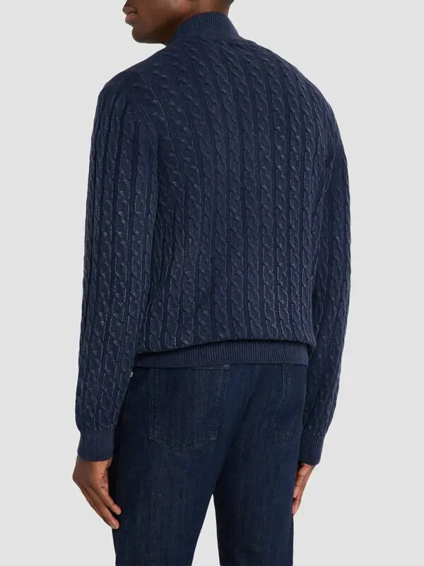 Kiton Zip Cable-knit Cashmere Sweater