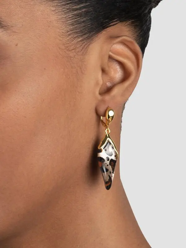 Alexis Bittar Luminous 14k-gold-plated & Lucite Petal Drop Earrings - Leopard