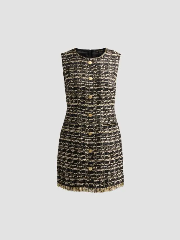 Kobi Halperin Gillian Tweed Mini Dress - Black Multi