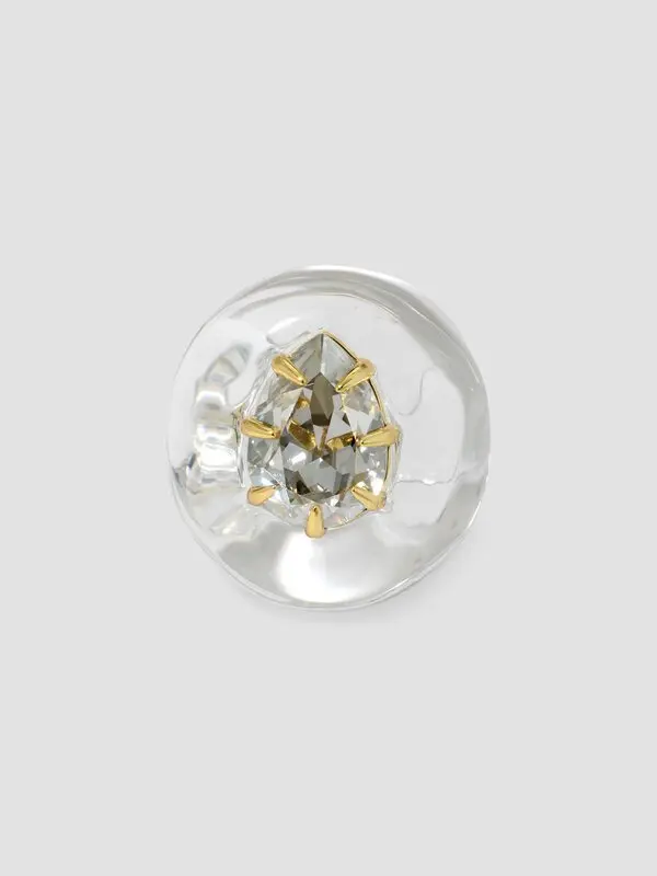 Alexis Bittar Bonbon 14k Gold-plated Crystal Teardrop Ring - Clear
