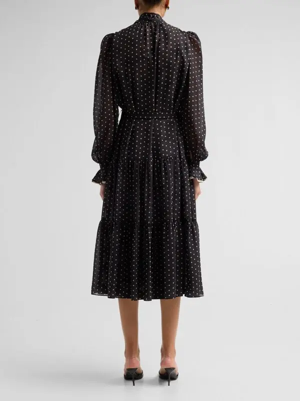 Kobi Halperin Erin Polka Dot Chiffon Midi Dress