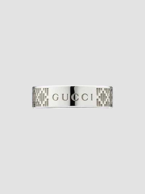 Gucci Diamante Sterling Band Ring - Silver
