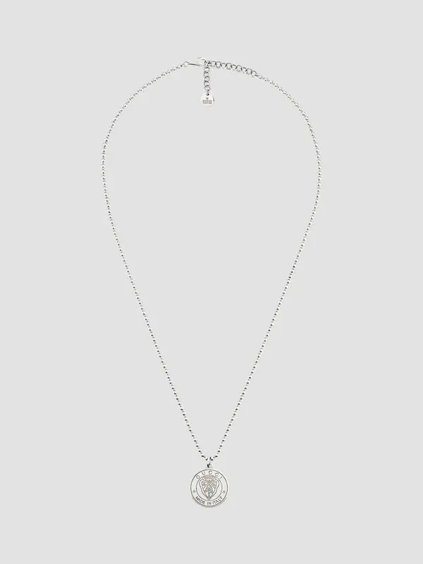 Gucci Crest Pendant Sterling Boule Necklace