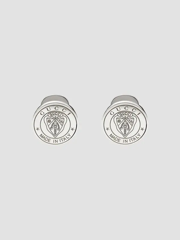 Gucci Crest Round Cufflinks - Silver
