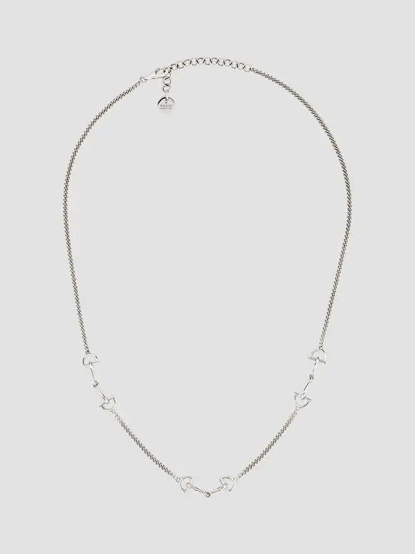 Gucci Staffa Sterling Stirrup Chain Necklace