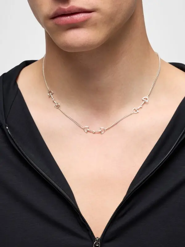Gucci Staffa Sterling Stirrup Chain Necklace