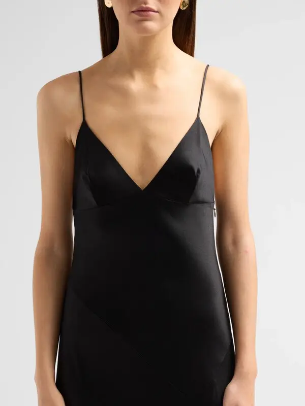 Alberta Ferretti Strappy Enver Satin Dress