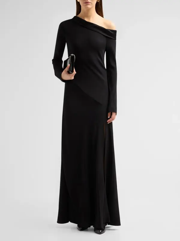 Alberta Ferretti One-shoulder Enver Satin Gown