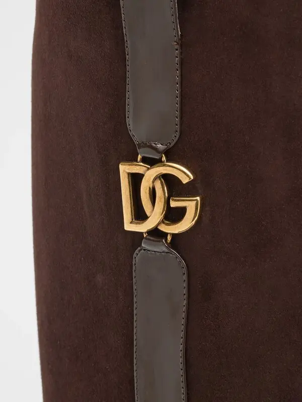 Dolce & Gabbana Velata Suede & Leather Riding Boots - Ebano Moro