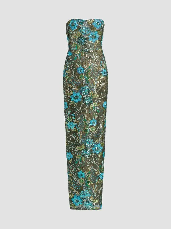BRONX BANCO Dahlia Sequin Sheath Maxi Dress