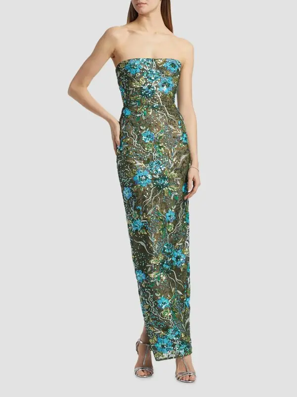 BRONX BANCO Dahlia Sequin Sheath Maxi Dress