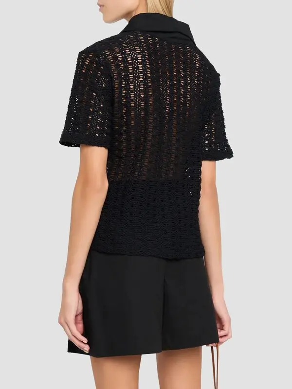 PatBO Twilight Mesh Short-sleeve Shirt