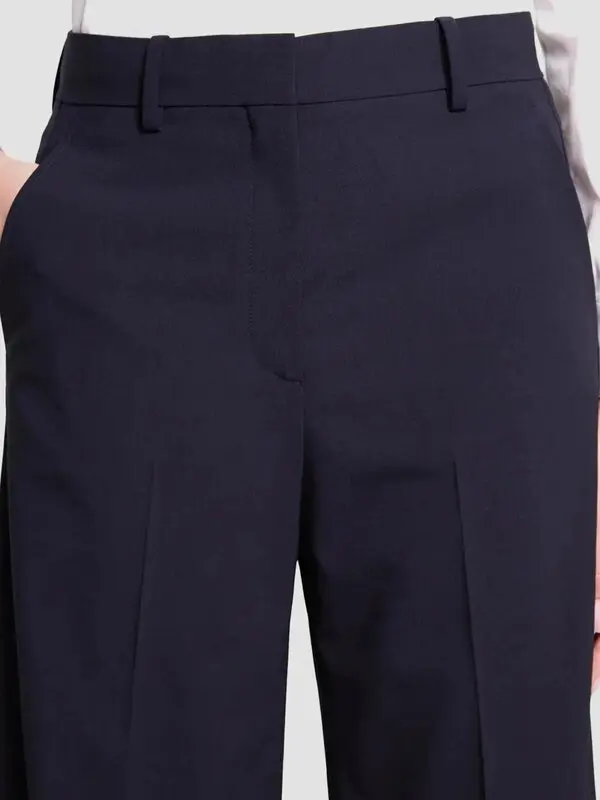Theory Back Pleated Stretch-wool Straight-leg Trousers