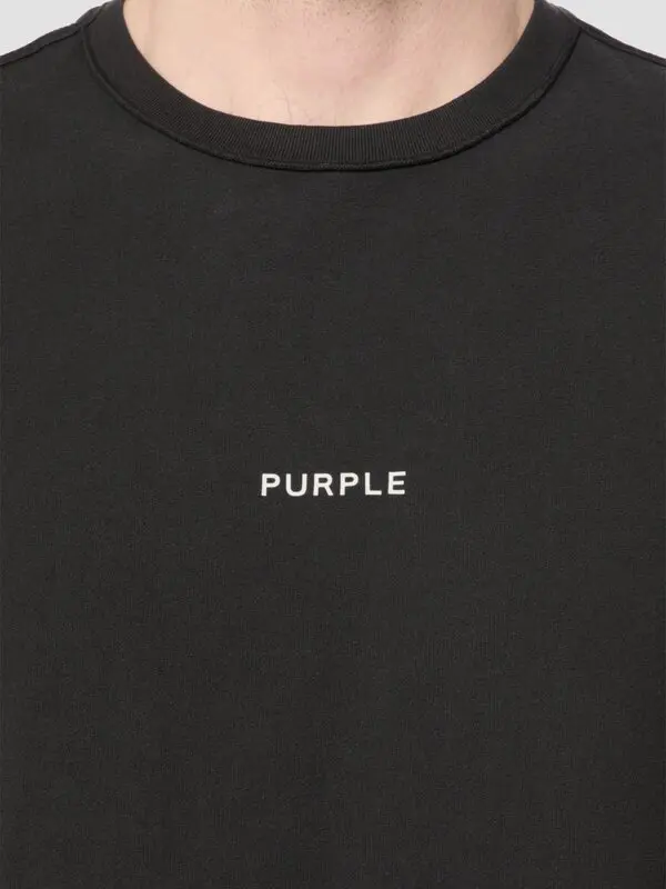 PURPLE BRAND Logo Extured Cotton Muscle Tank