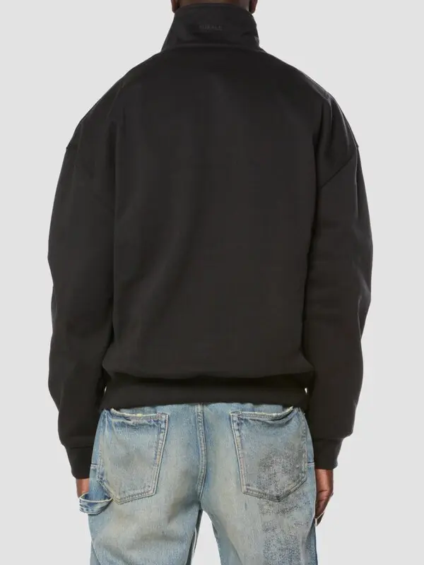 PURPLE BRAND Weight Cotton Fleece Half-zip Sweatshirt