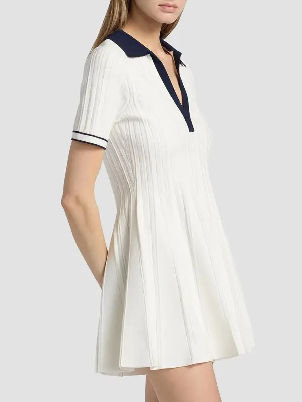 Simkhai Page Rib-knit Polo Minidress