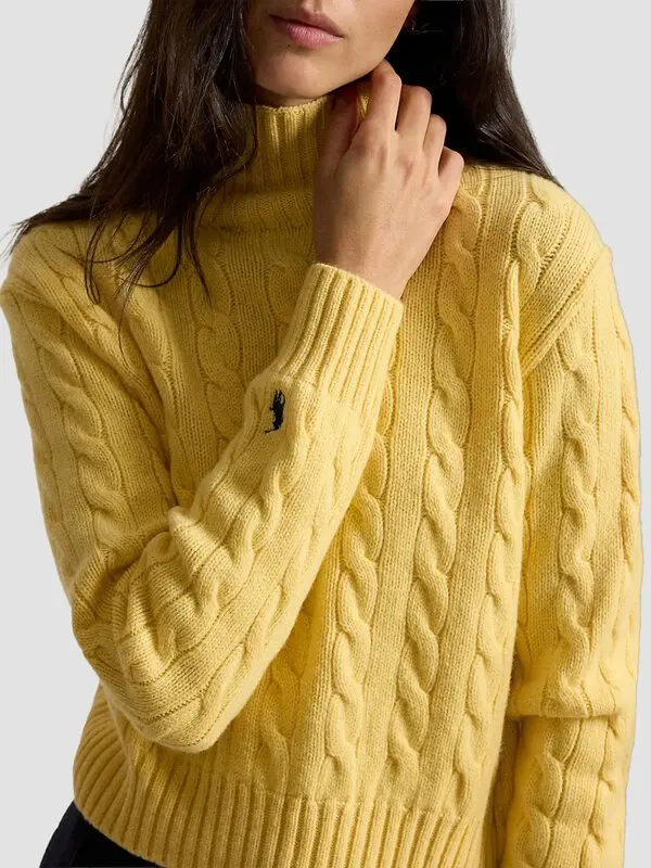 Polo Ralph Lauren Cable-knit Wool-cashmere Turtleneck Sweater