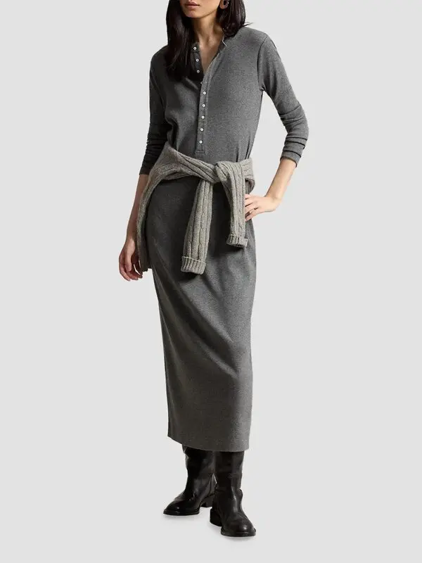 Polo Ralph Lauren Rib-knit Henley Maxi Dress
