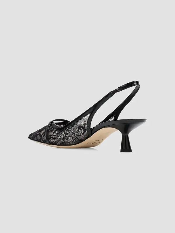 JIMMY CHOO Amita 45mm Lace Slingback Pumps