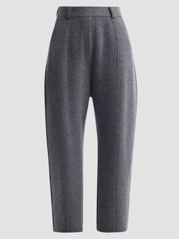 LISA YANG Wrenda Cashmere Knit Barrel-leg Trousers - Graphite