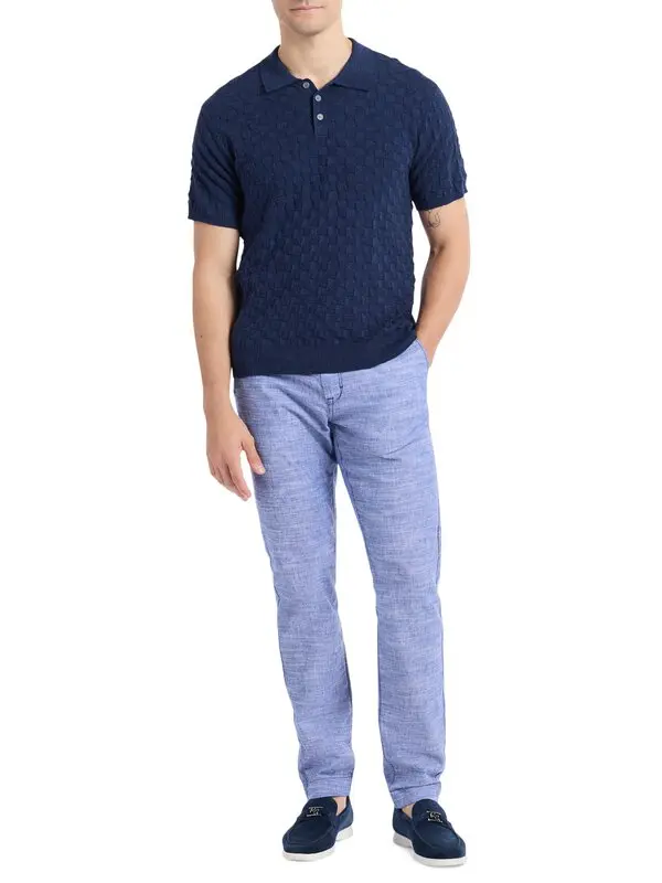 Robert Graham Hampson Textured Cotton Short-sleeve Polo Sweater