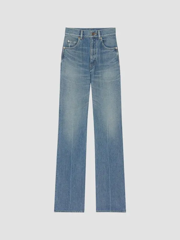 Saint Laurent 70's Authentic Medium Denim Jeans - Authentic Medium Blue