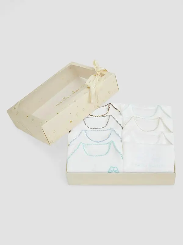 MARIE-CHANTAL Baby's 7-piece Picot Pima Cotton Bodysuit Set