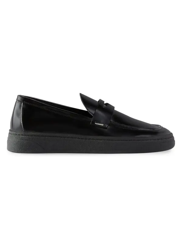 GIUSEPPE ZANOTTI Leather Penny Loafers - Nero