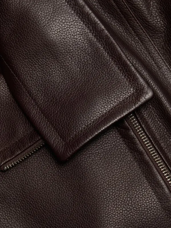 Vince Oversized Leather Biker Jacket