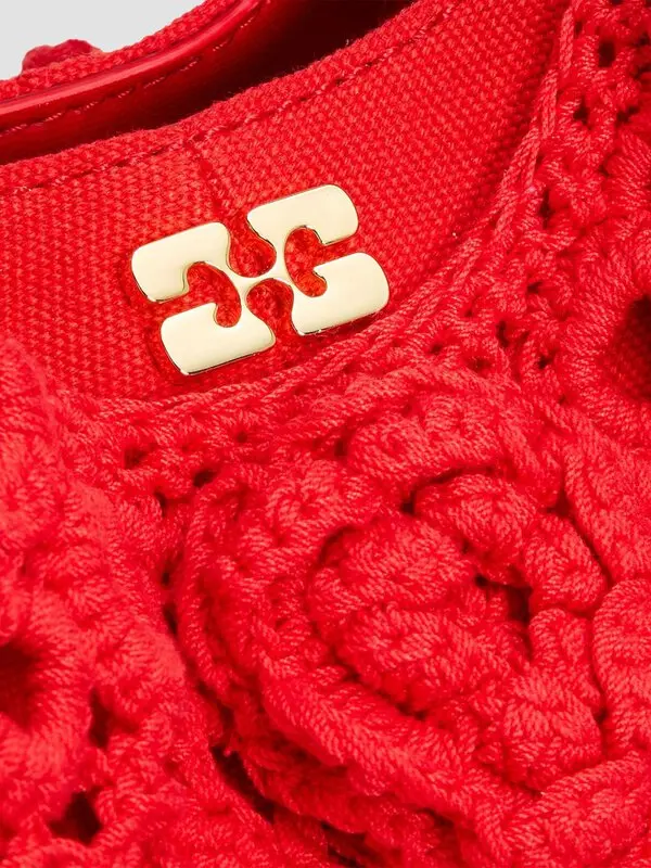 GANNI Mini Crocheted Hobo Bag