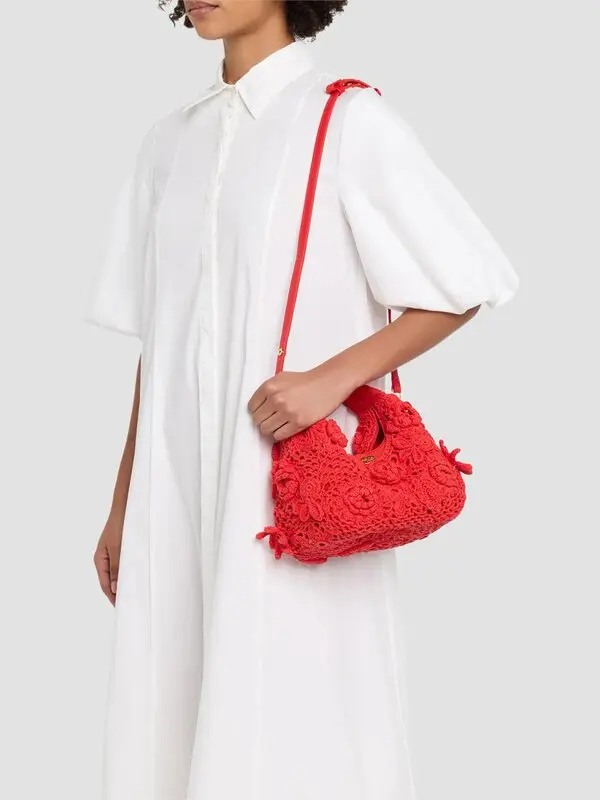 GANNI Mini Crocheted Hobo Bag