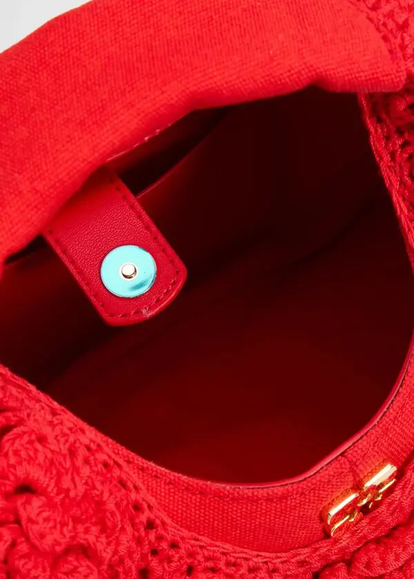 GANNI Mini Crocheted Hobo Bag