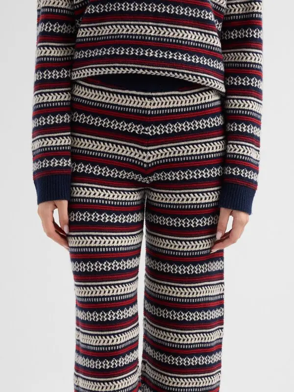 Guest In Residence Western Striped Wool-cashmere Knit Pants