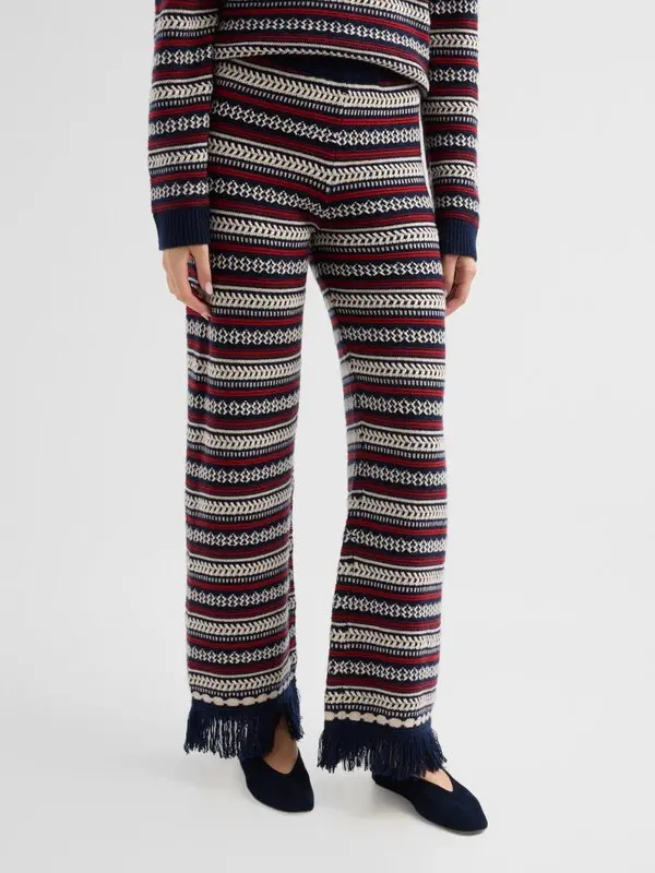 Guest In Residence Western Striped Wool-cashmere Knit Pants
