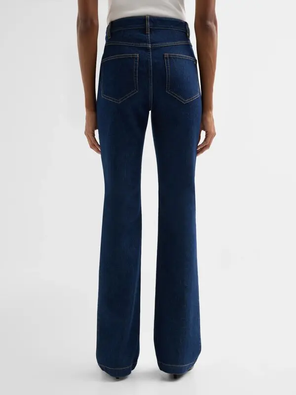 Cinq À Sept Stevie Rhinestone-rose Flare-leg Jeans
