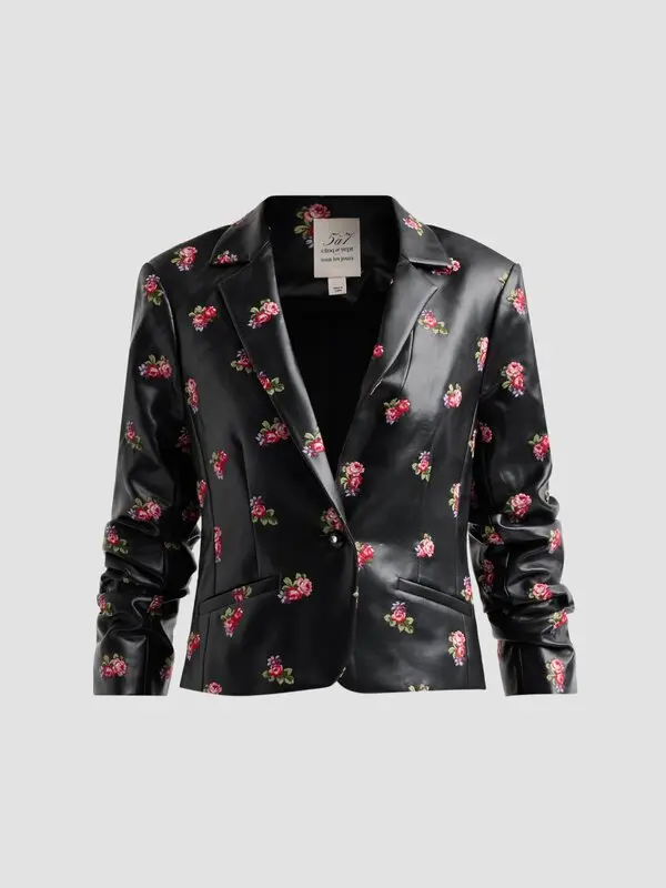 Cinq À Sept Le Petit Khloe Rose-print Blazer - Black Multi