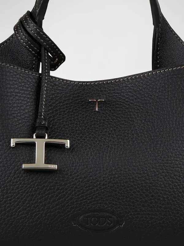 TOD'S T Timeless Pendant Leather Top Handle Bag
