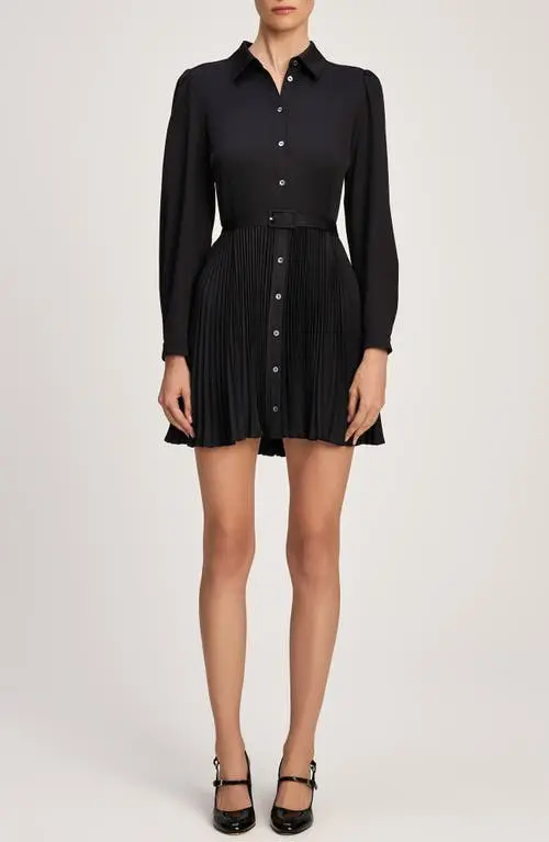 Cinq À Sept Reynolds Pleated Minidress - Black