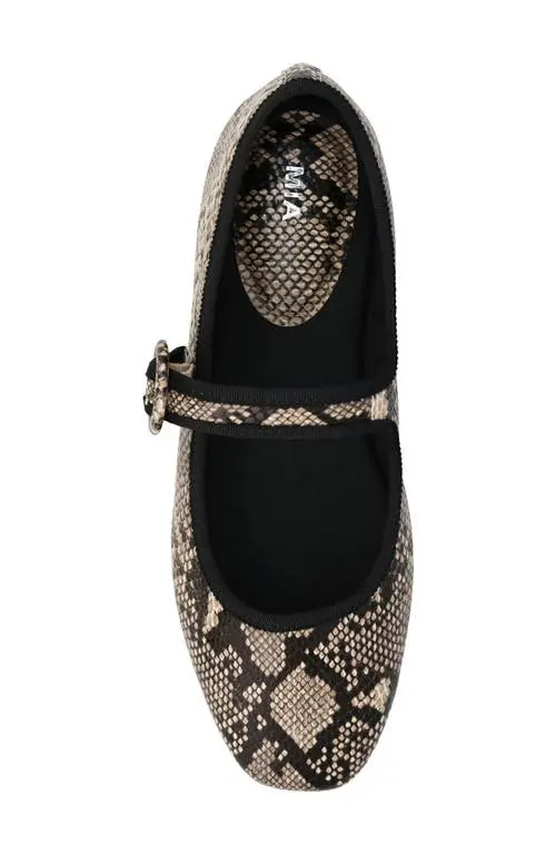 Mia Miya Snake Print Faux Leather Mary Jane Flat