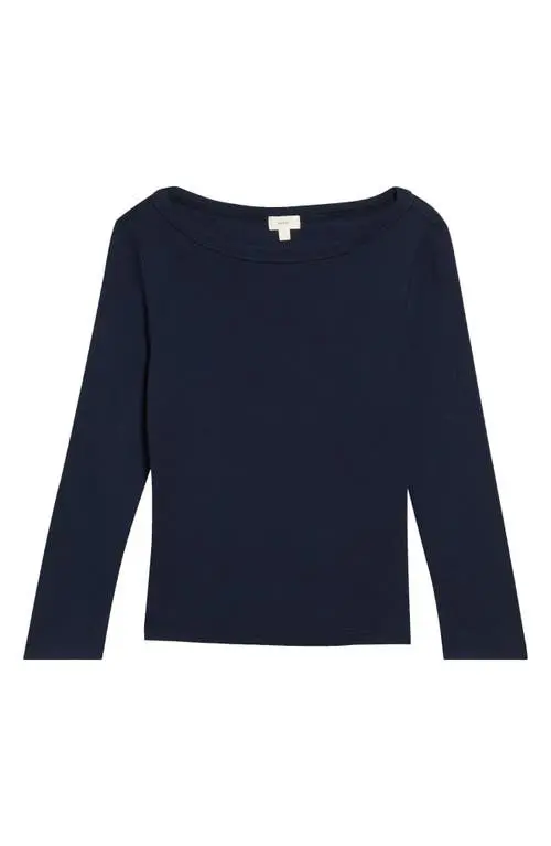 Donni. The Baby Rib Boat Neck Top