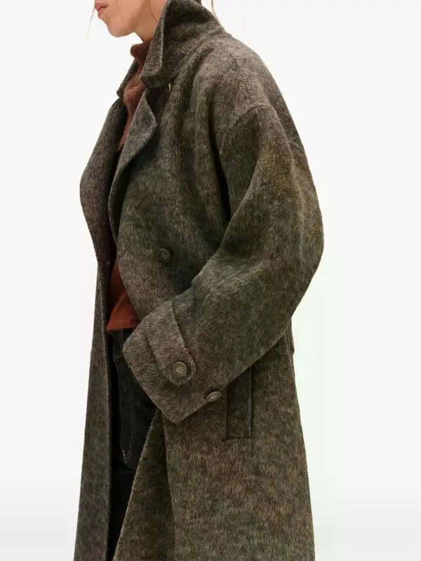 Bimba Y Lola Double-sided Overcoat With A Medium-length Belt, Dark Taupe