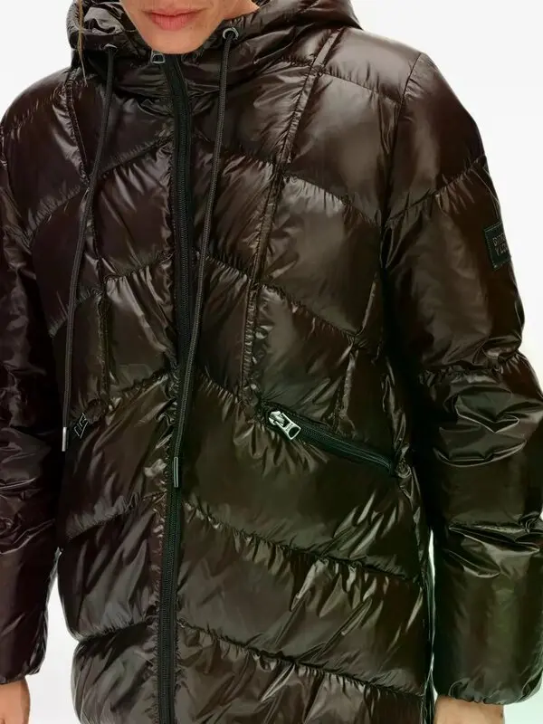 Bimba Y Lola Chocolate-colored Quilted Mid-length Coat