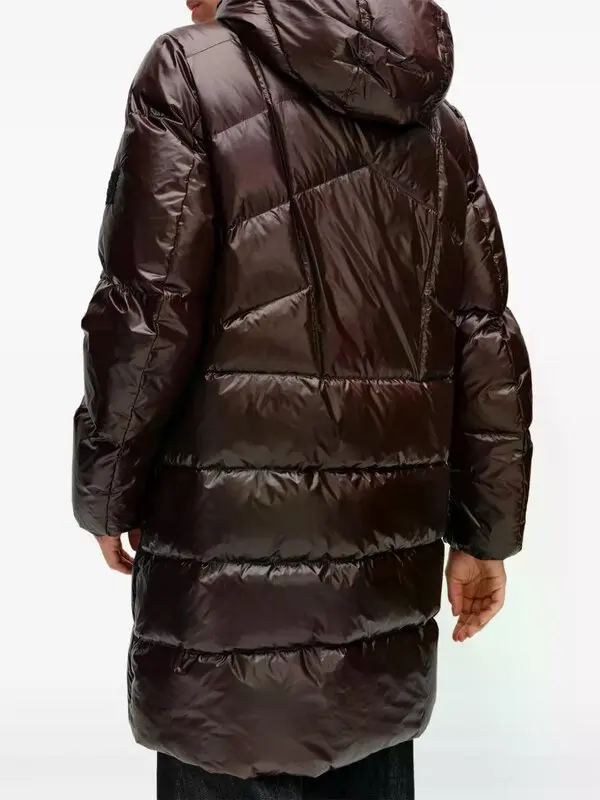 Bimba Y Lola Chocolate-colored Quilted Mid-length Coat
