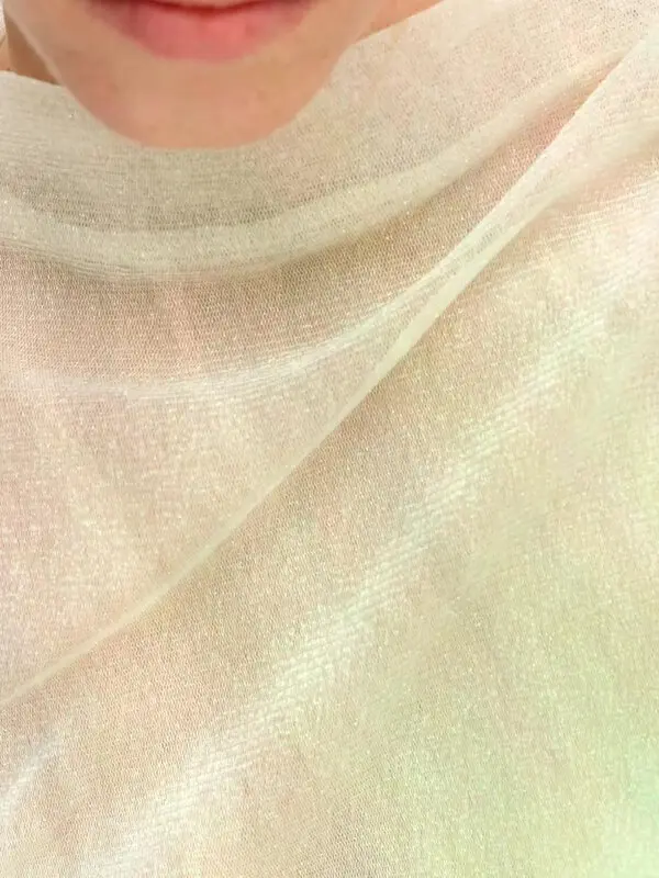 Bimba Y Lola Ivory Ruched Lurex T-shirt