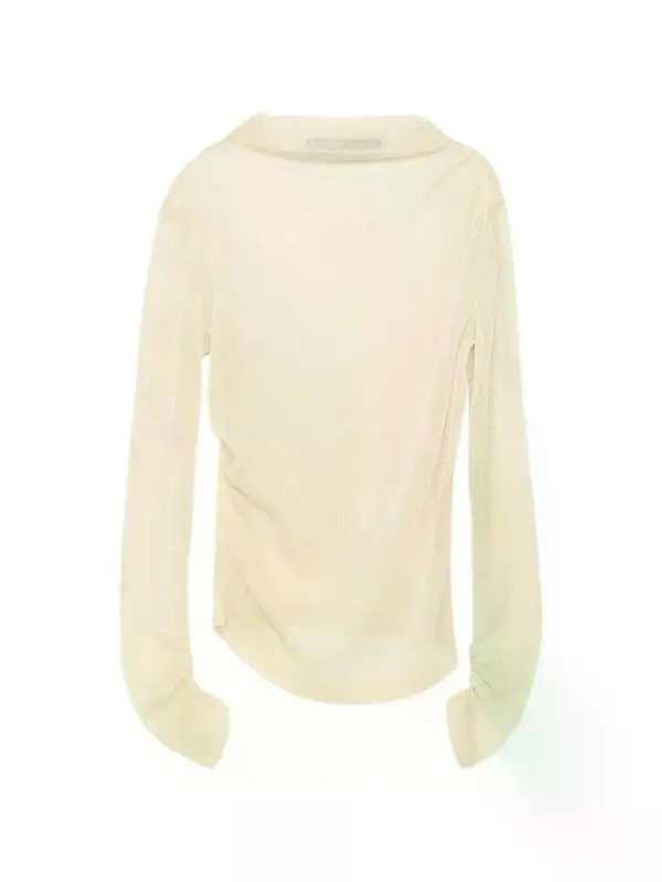 Bimba Y Lola Ivory Ruched Lurex T-shirt