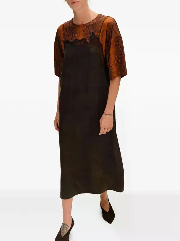 Bimba Y Lola Faded Layered Two-material Dress