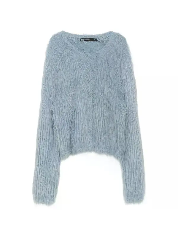 Bimba Y Lola Light- Straight Fur Cardigan - Blue