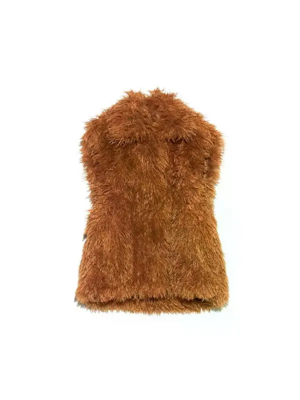 Bimba Y Lola Oversized Toffee Fur Vest