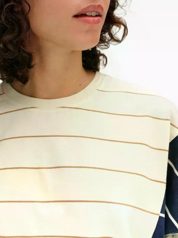 Bimba Y Lola Ivory Multi-striped Oversize T-shirt