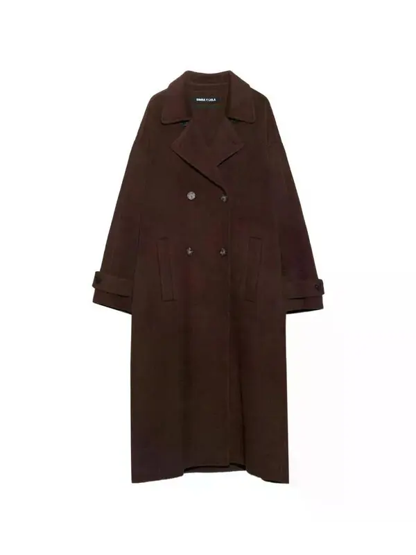Bimba Y Lola Dark Chocolate Reversible Midi Coat - Brown